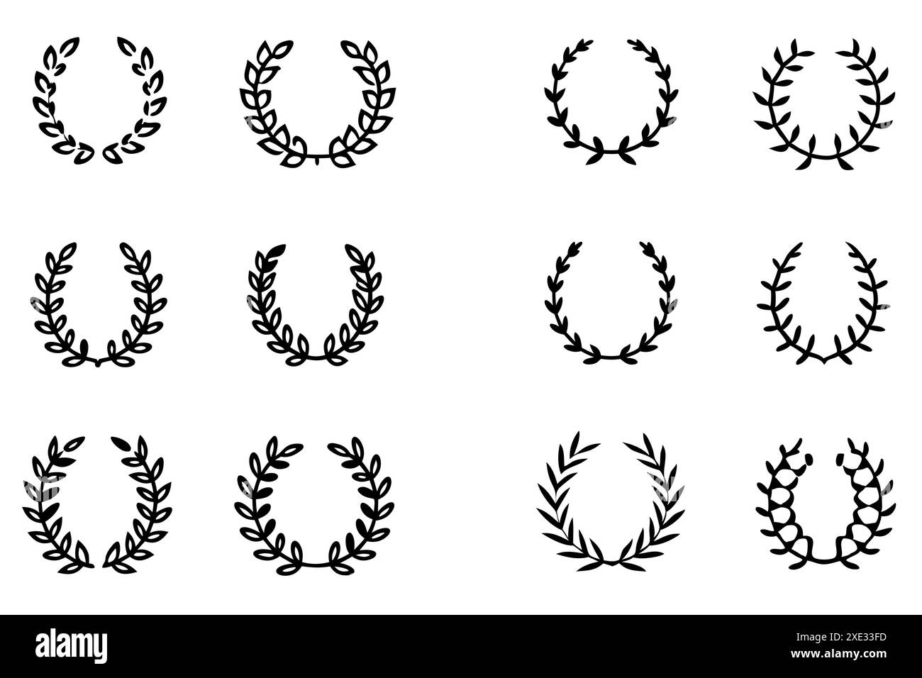 wreath monogram Line Art Ensemble Stock Vector Image & Art - Alamy