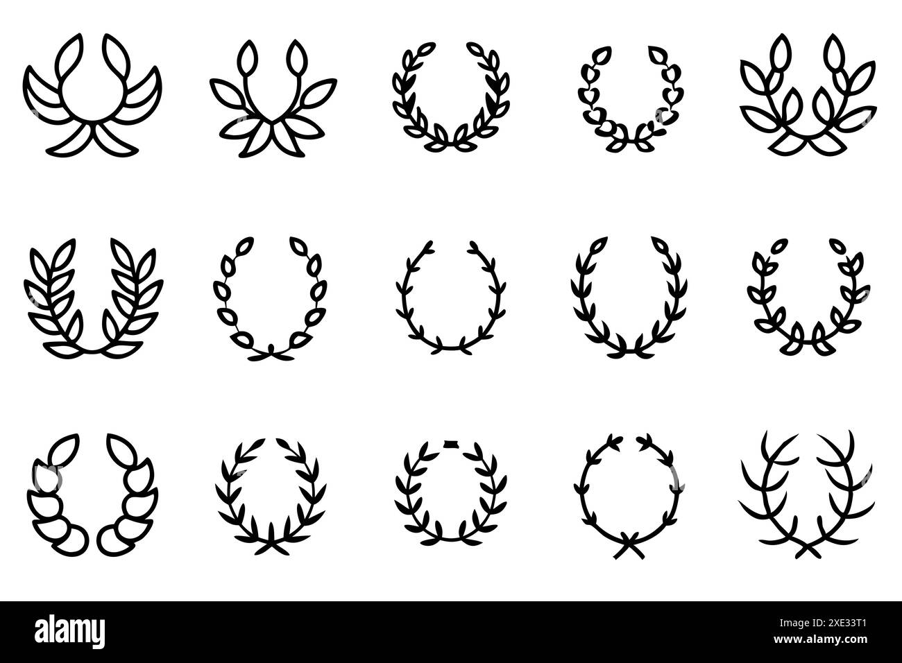 Wreath monogram Line Art of Intricate Designs Stock Vector Image & Art ...