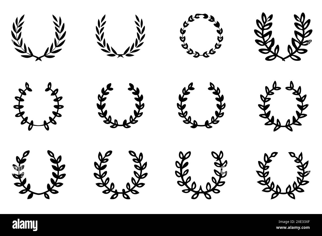 wreath monogram Line Art Ensemble Stock Vector Image & Art - Alamy