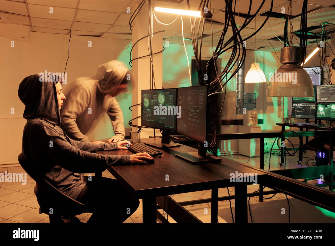 Cybercriminals planning network hacking with encryption, breaking into firewall server and ...