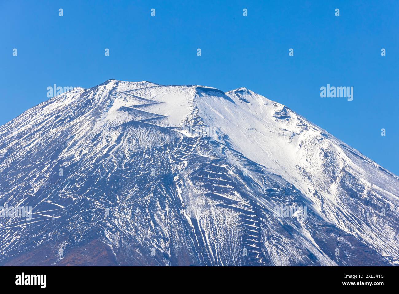 The top of the Mount Fuji, an active volcano about 100 kilometres ...