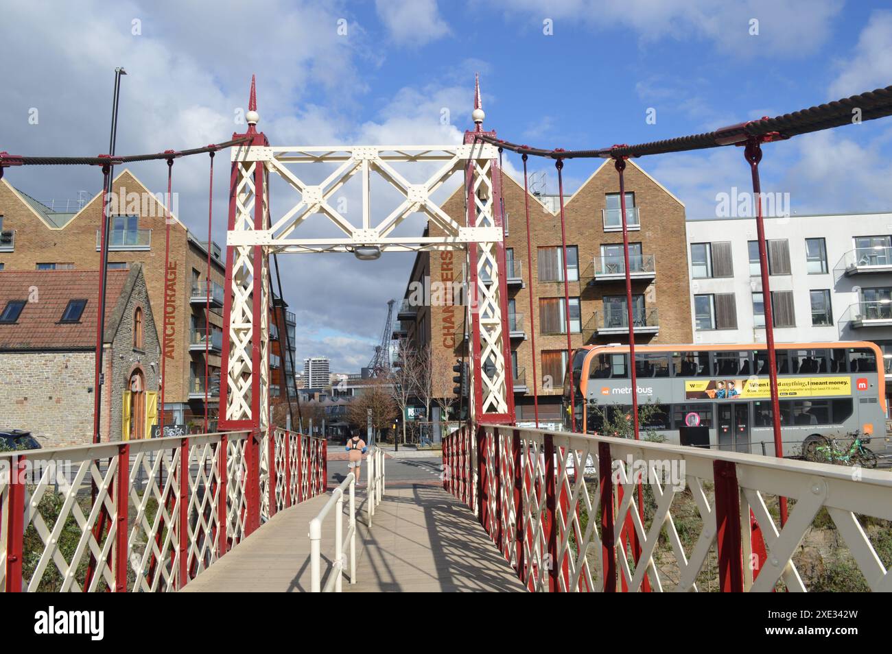 Wapping Wharf and the Gaol Ferry Bridge. Bristol, England, United ...