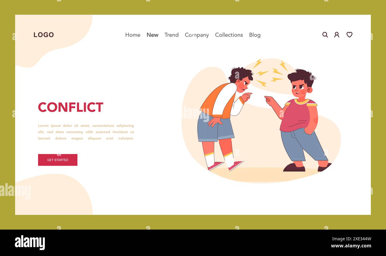 Conflict concept. Two boys in a heated argument, captured in a moment ...