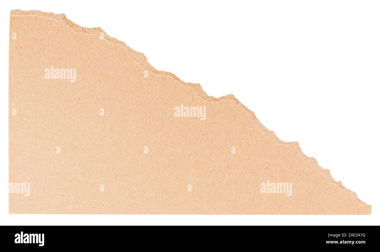 Torn brown cardboard paper corner isolated on a white background Stock ...