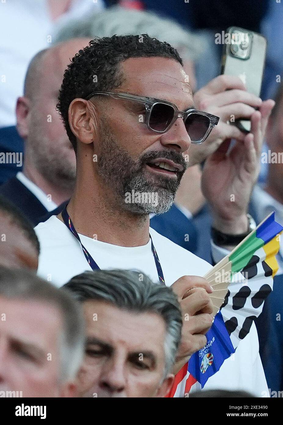 Former England player Rio Ferdinand watches on in the stands during the ...
