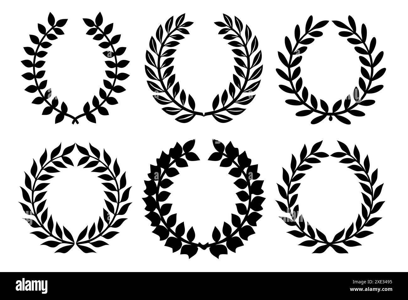 Wreath Laurel Line Art design Collection Stock Vector Image & Art - Alamy