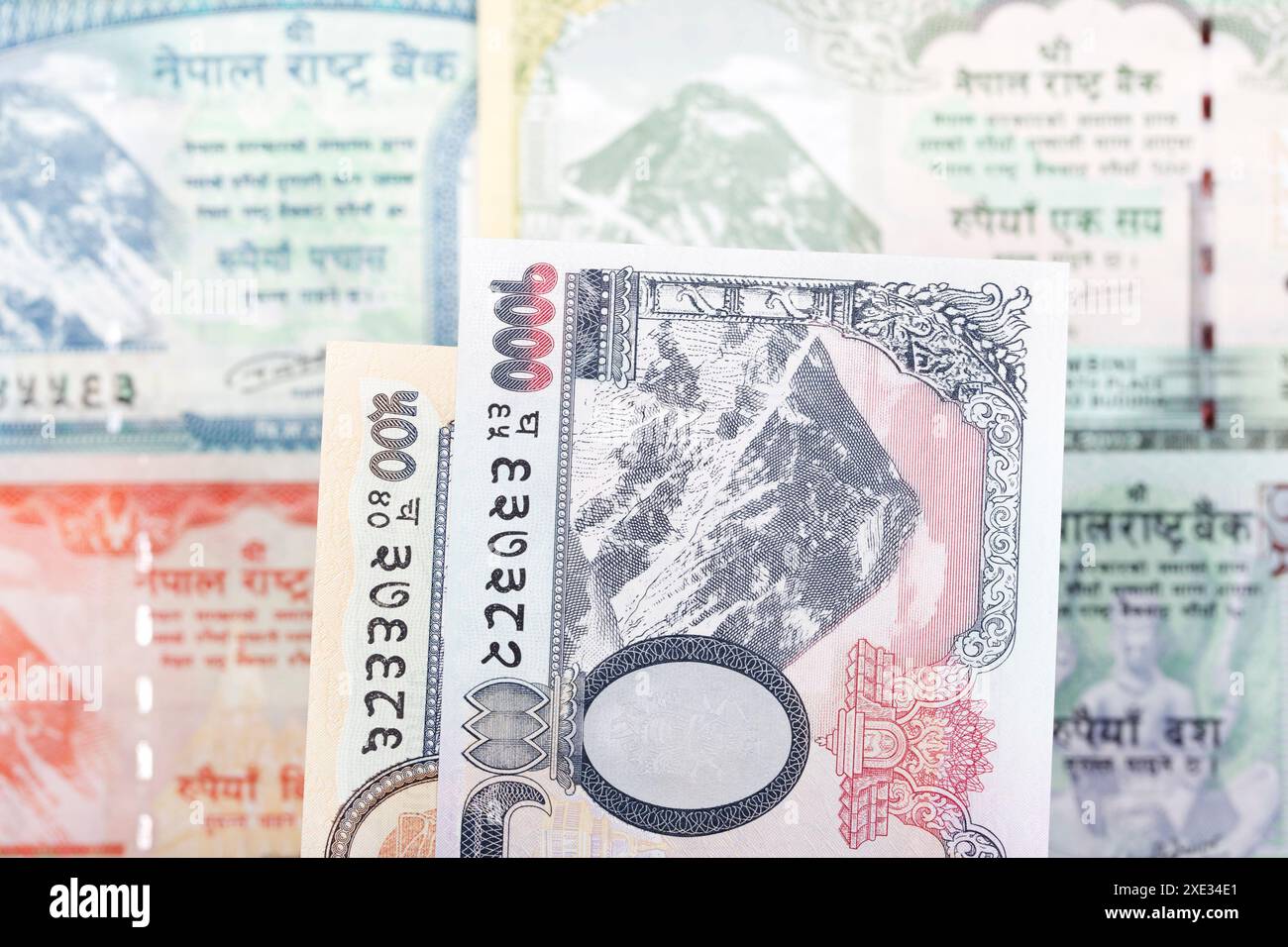 Nepalese money - rupee a business background Stock Photo - Alamy
