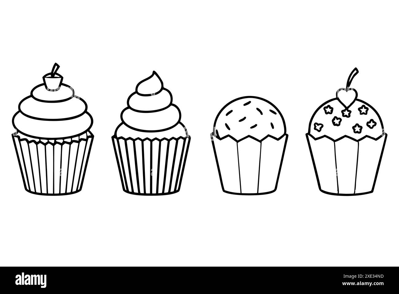 Cake line art hi-res stock photography and images - Alamy