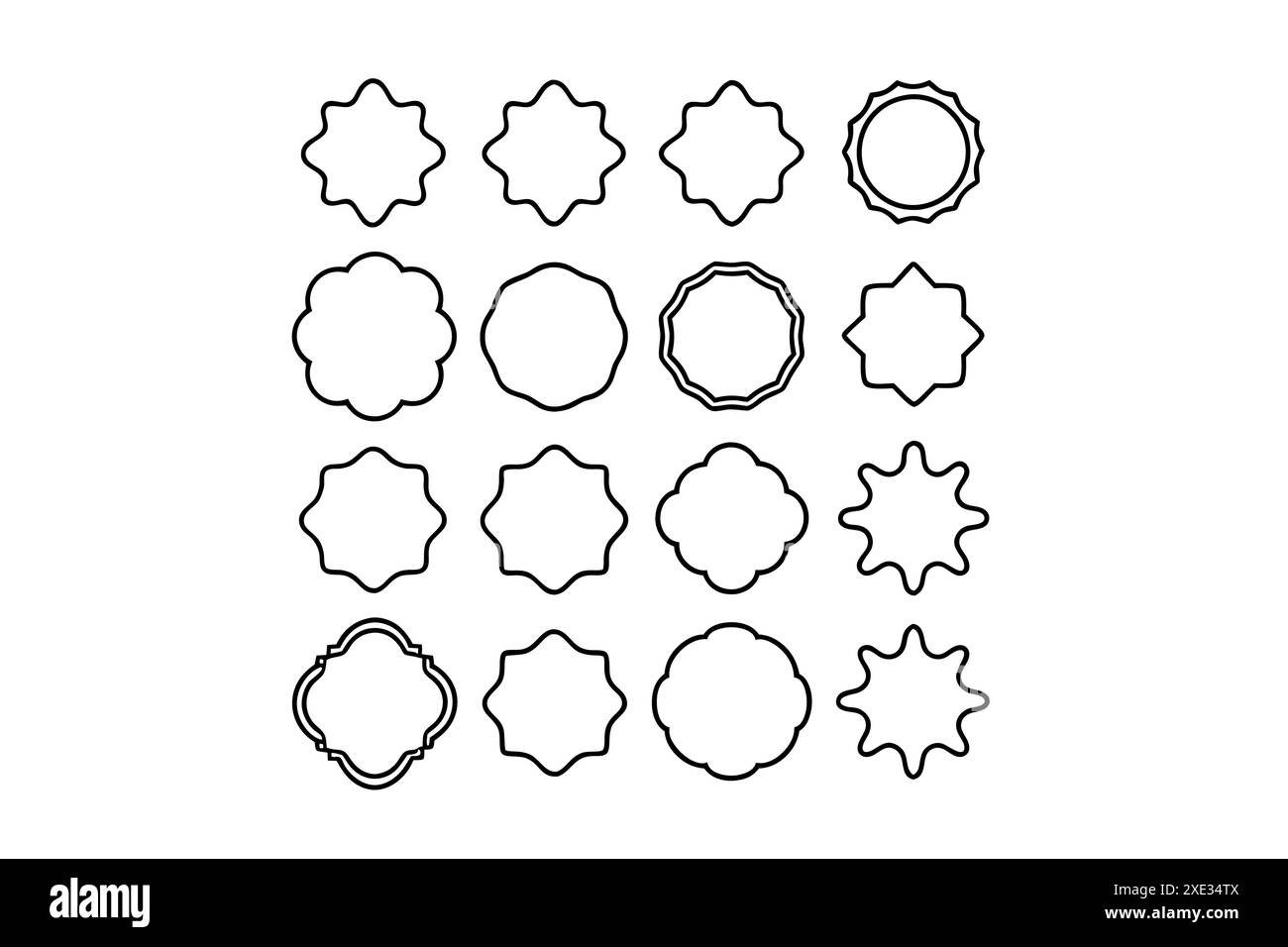 decorative ornamental frame Line Art Delicate Set Stock Vector Image ...