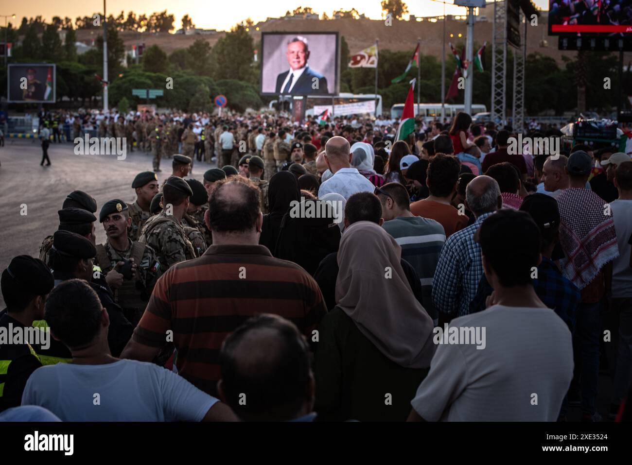 Amman, Jordan - June 9, 2024: Jordanian celebration of King Abdullah's ...