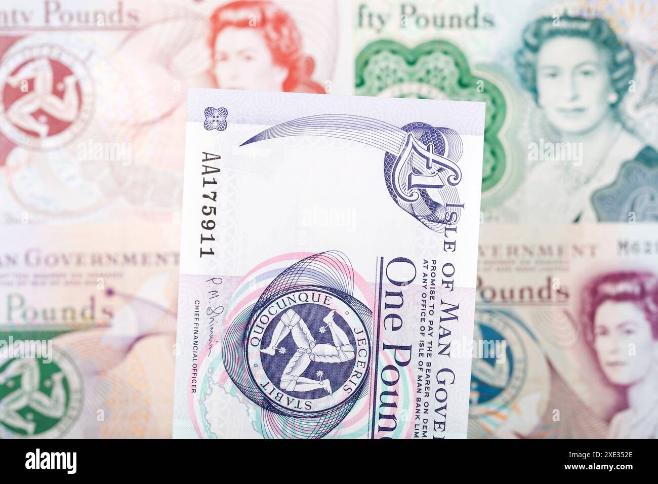 Manx money - pound a business background Stock Photo - Alamy