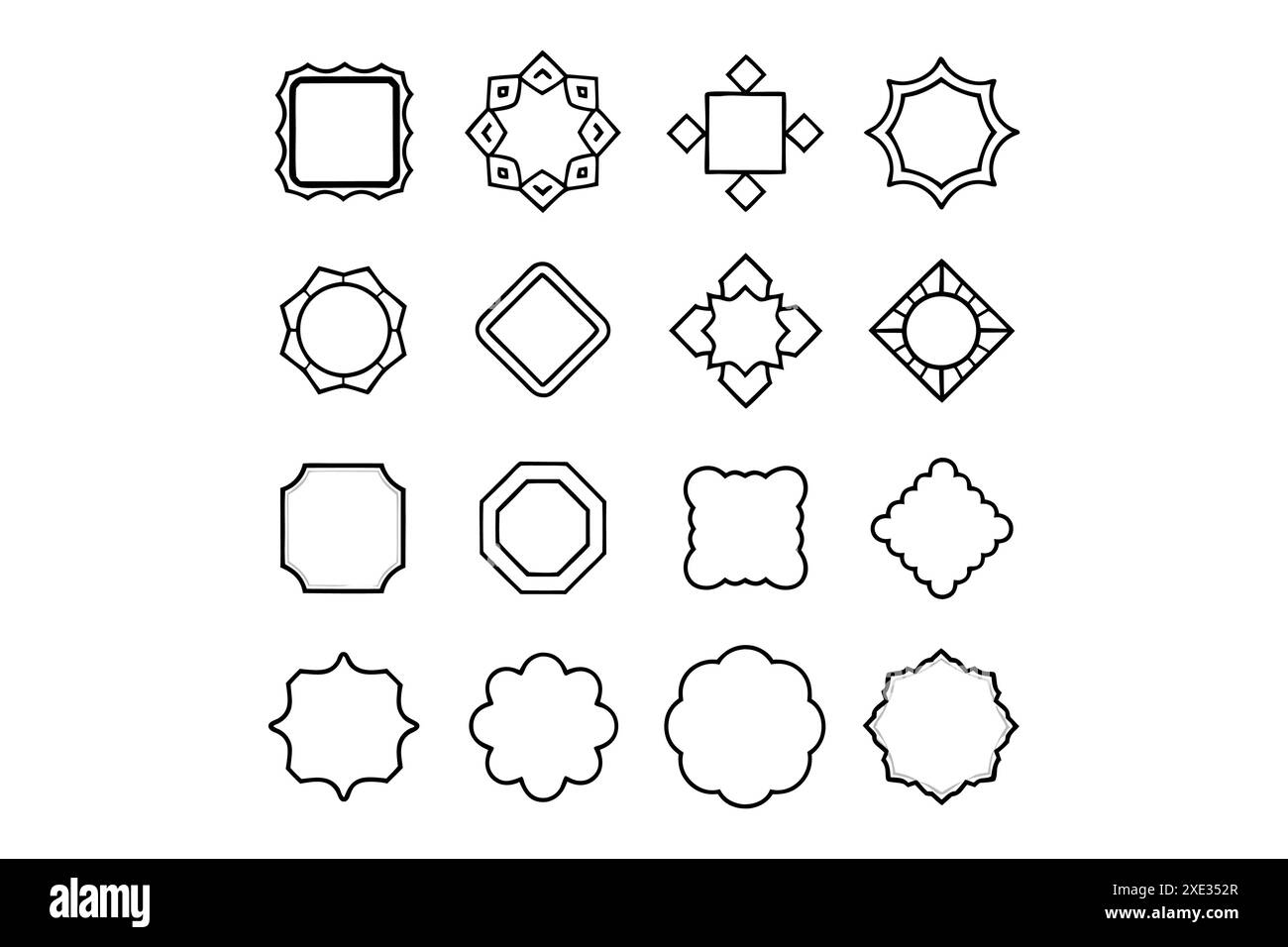 decorative frame Line Art Delicate Set Stock Vector Image & Art - Alamy