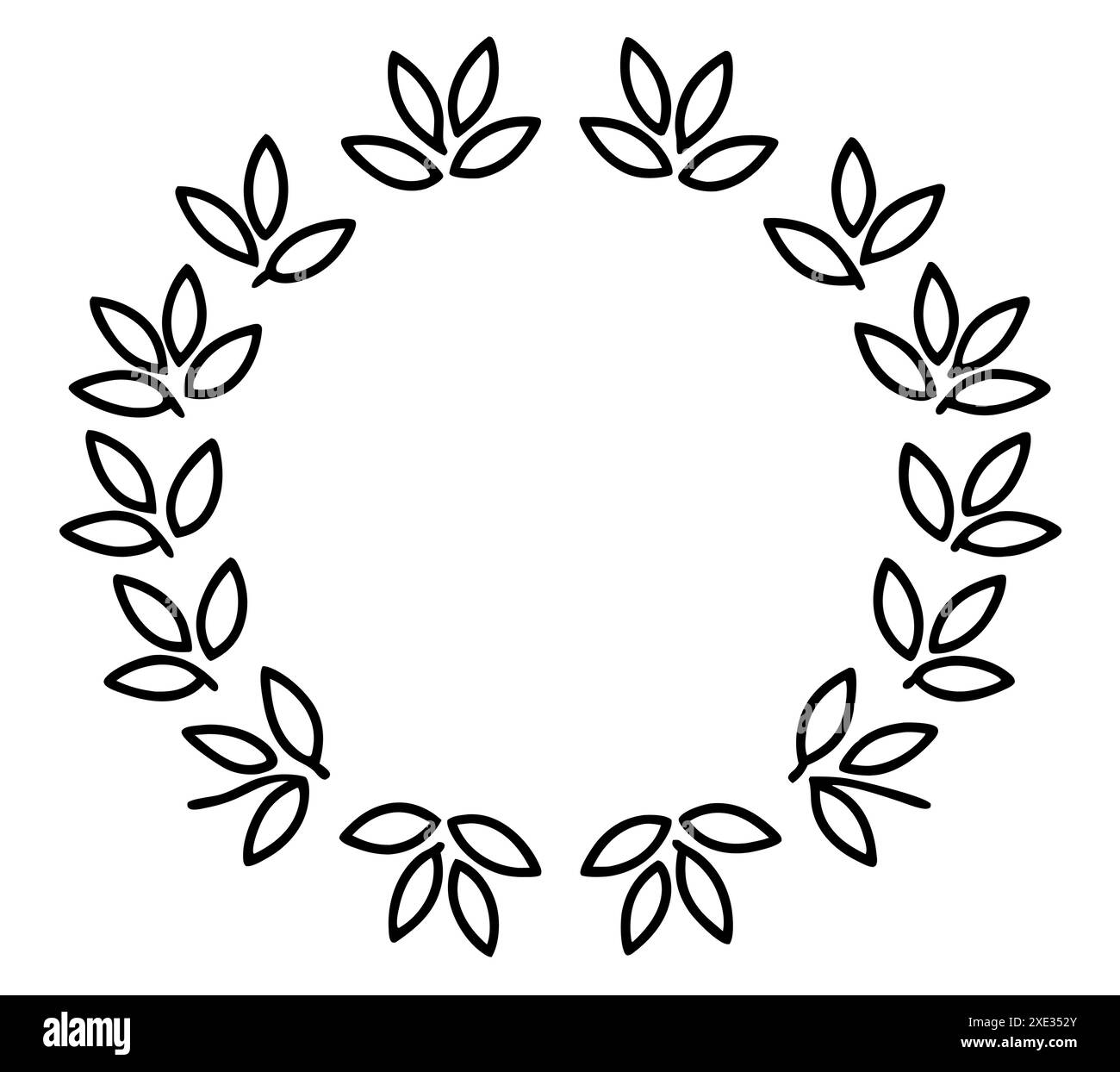 Floral Wreath Line Art Elegant Designs Stock Vector Image & Art - Alamy