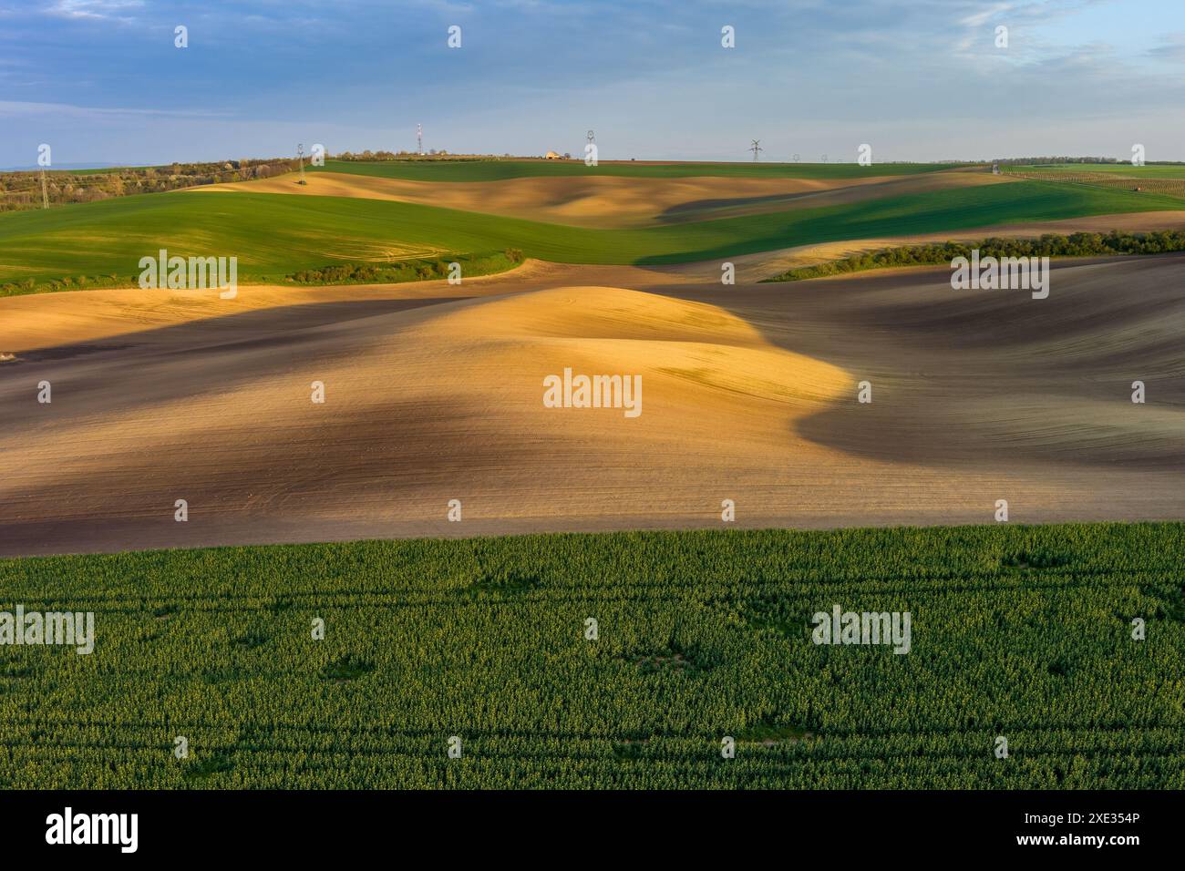 Flying over fields green agriculture hi-res stock photography and ...