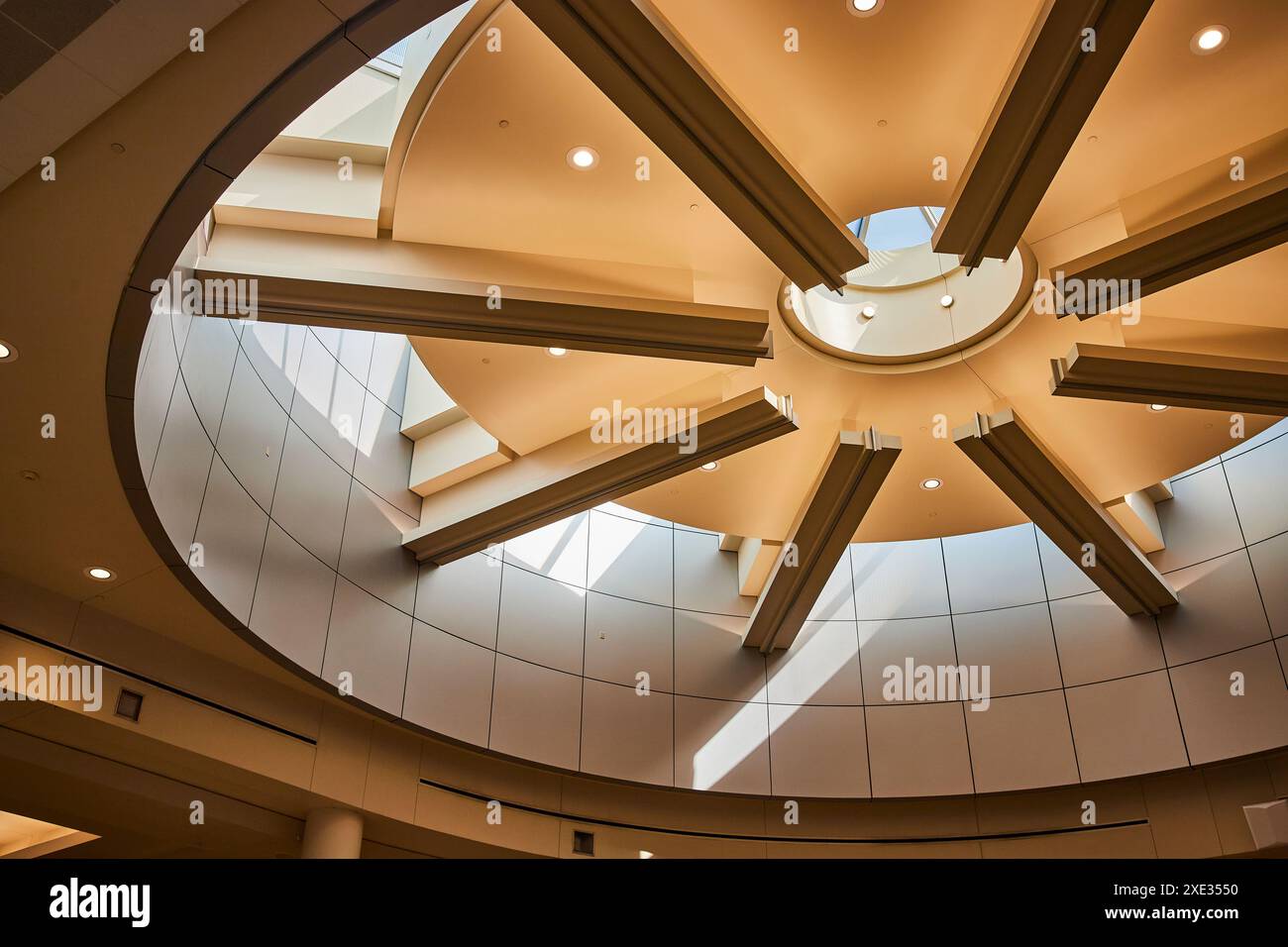 Modern Architectural Ceiling and Beams from Low Angle Perspective Stock ...
