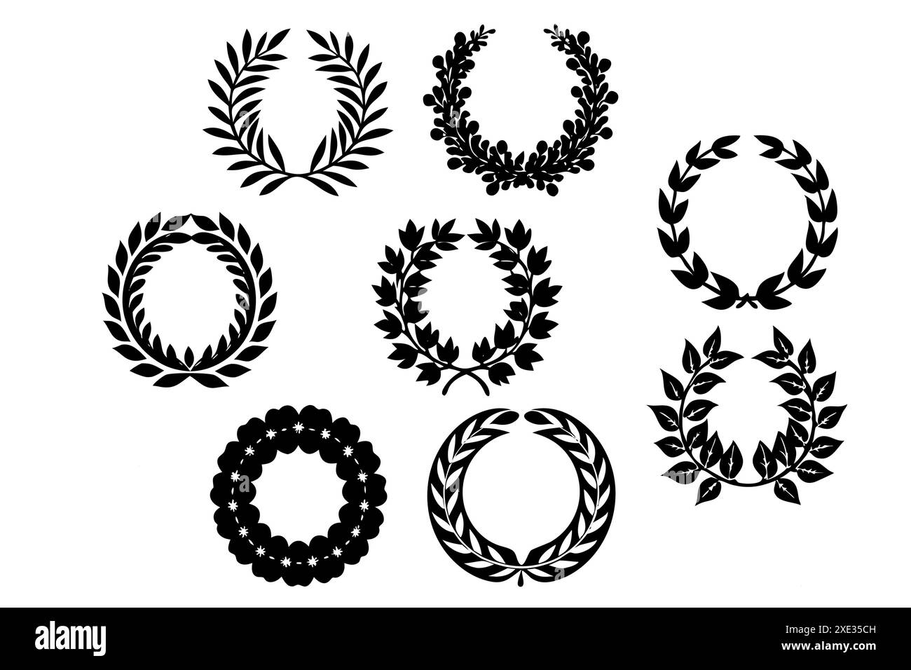 Floral Wreath Line Art Creative Illustrations Stock Vector Image & Art ...