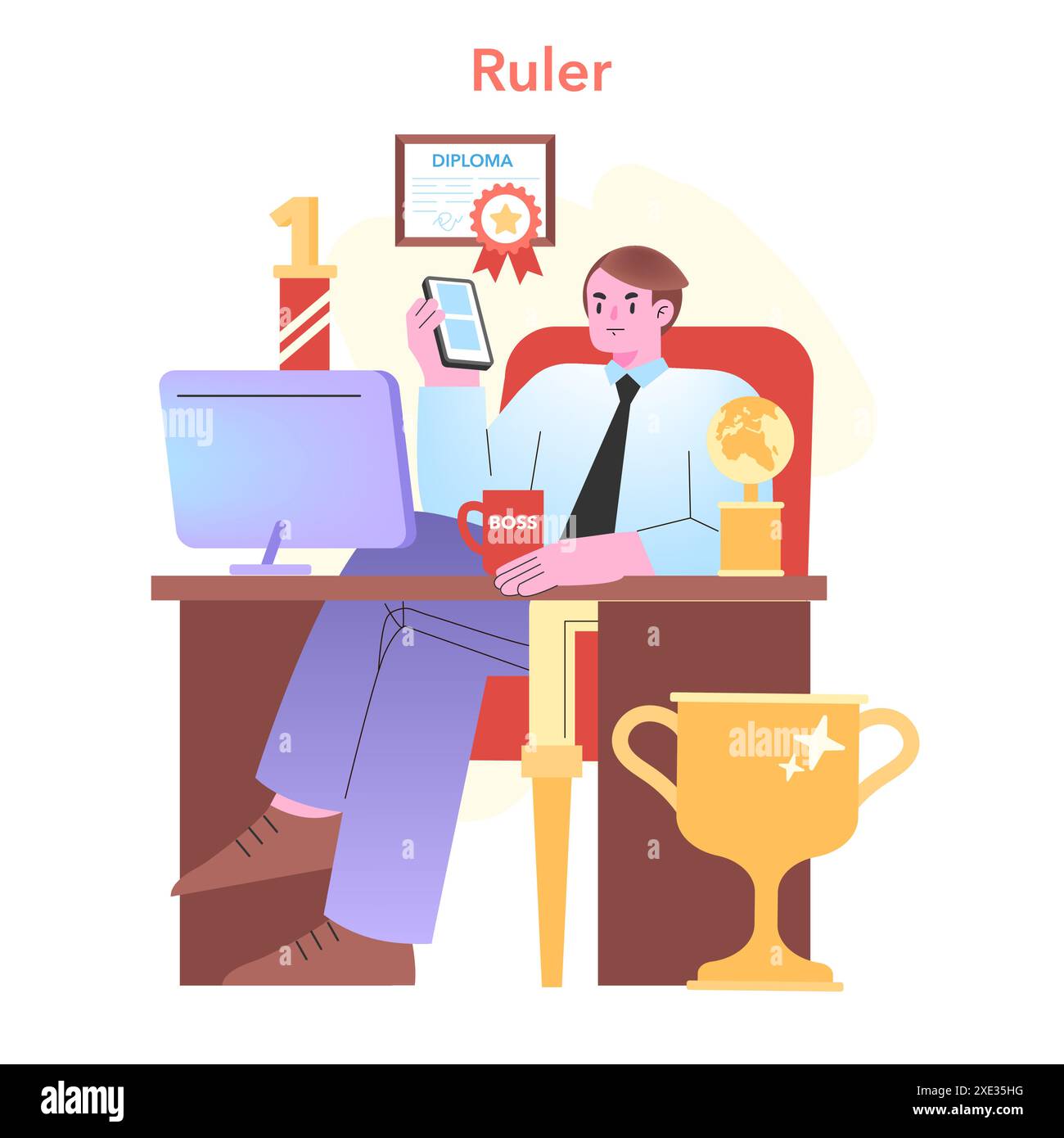 Commanding the monitor Cut Out Stock Images & Pictures - Alamy