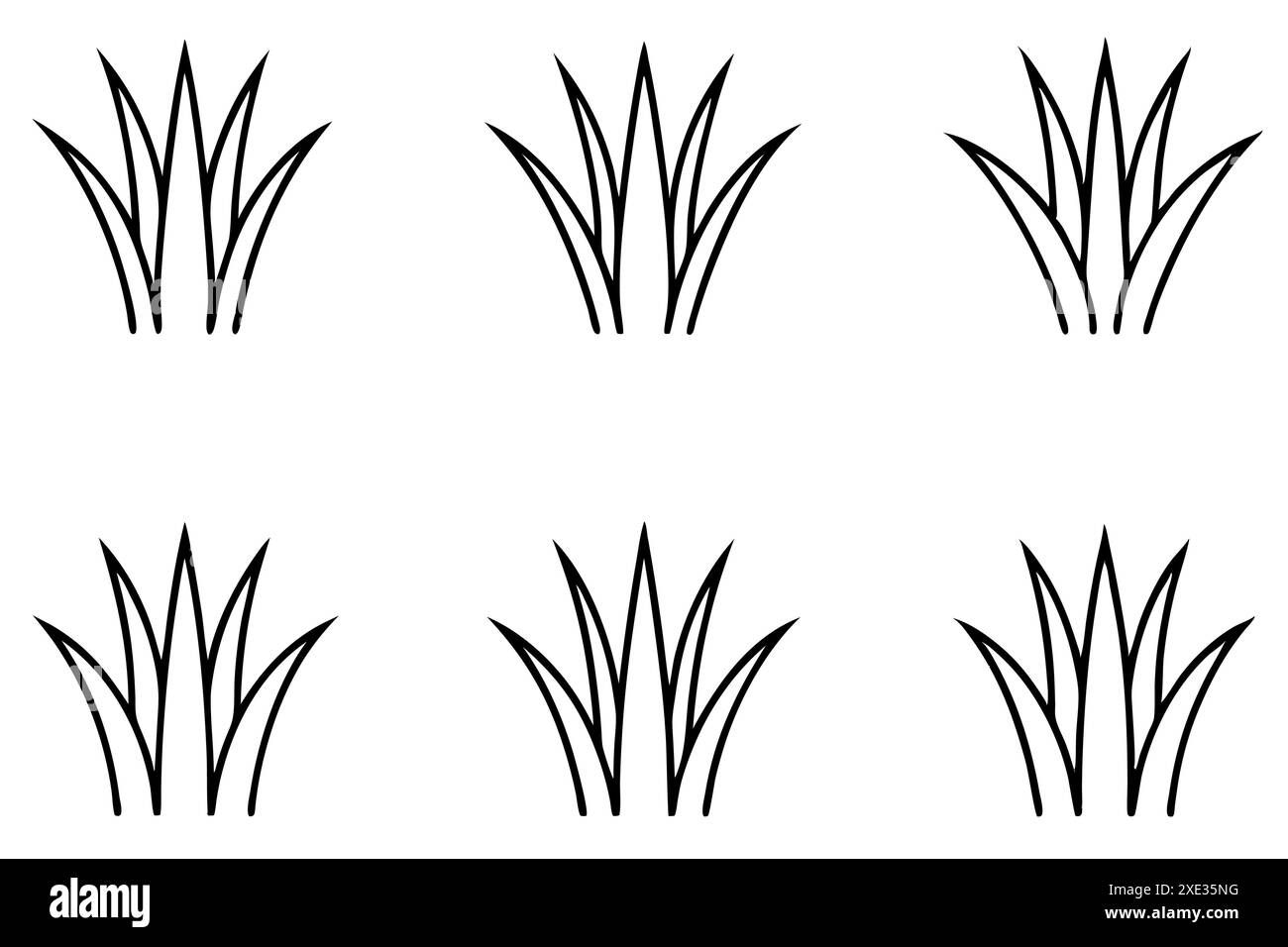 Grass Line Art Elegant Collection Stock Vector Image & Art - Alamy