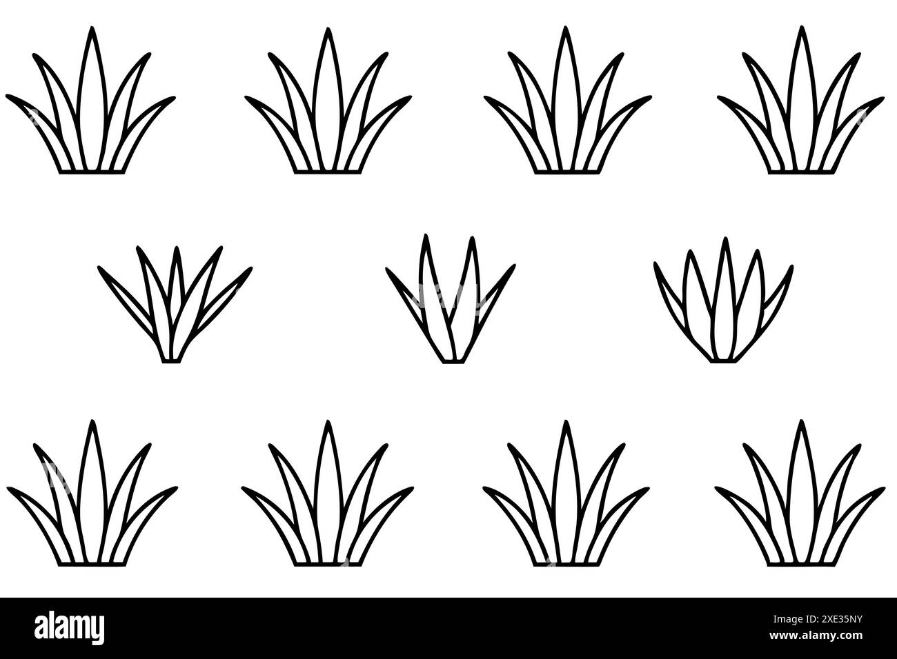 Grass Line Art Delicate Set Stock Vector Image & Art - Alamy