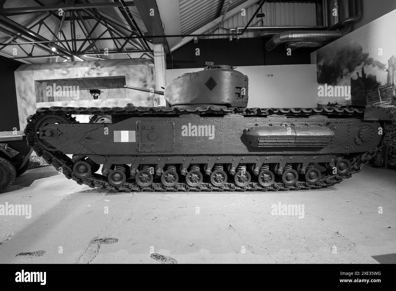 Bovington.Dorset.United Kingdom.February 25th 2024.A Churchill 2 tank ...