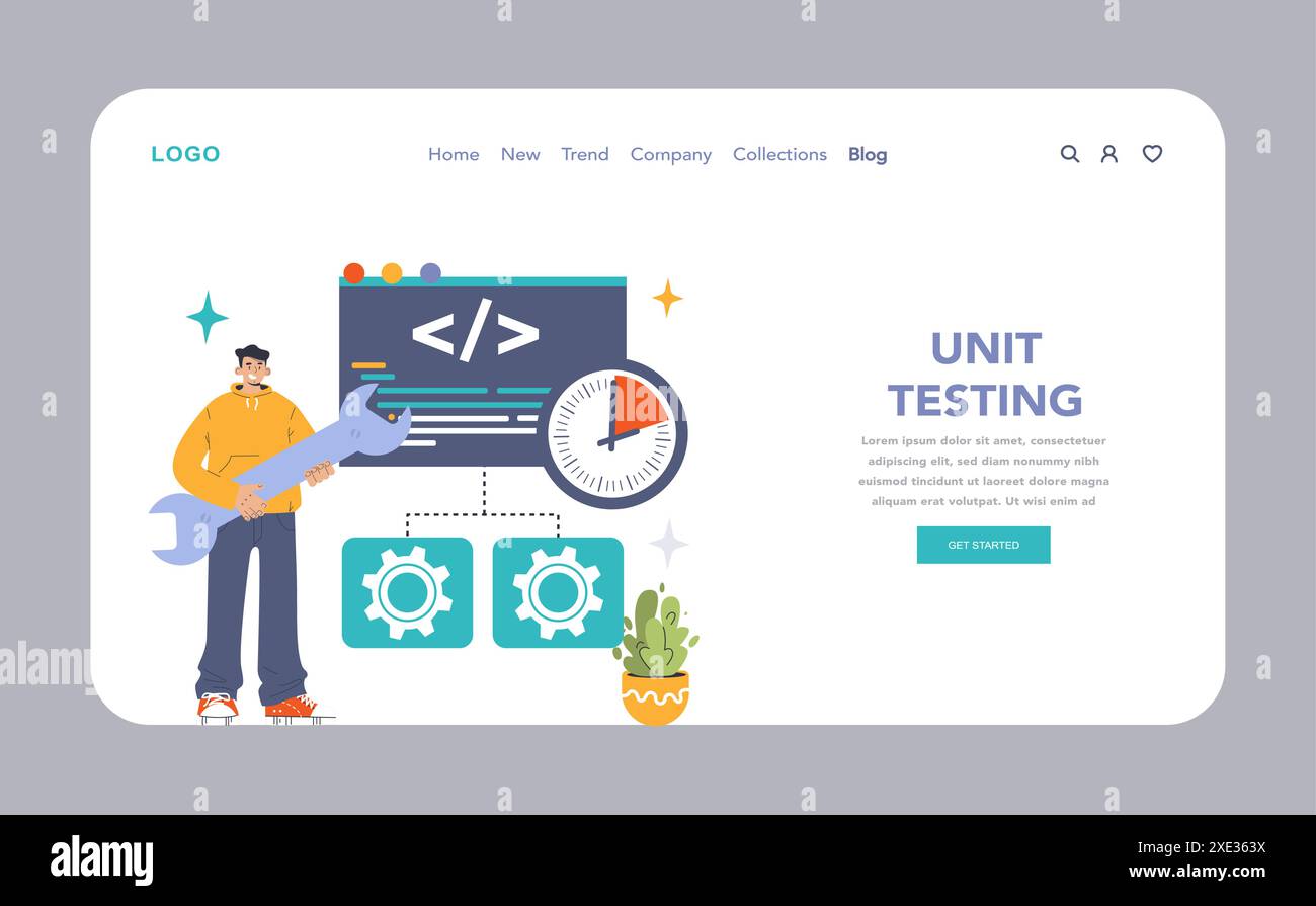 Software Testing Web Banner Or Landing Page Code Testing And Debugging It Specialist Searching