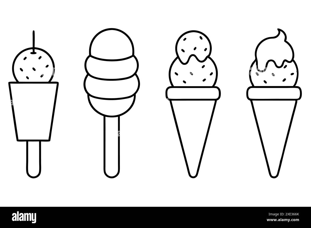 Frozen ice cream line Black and White Stock Photos & Images - Alamy