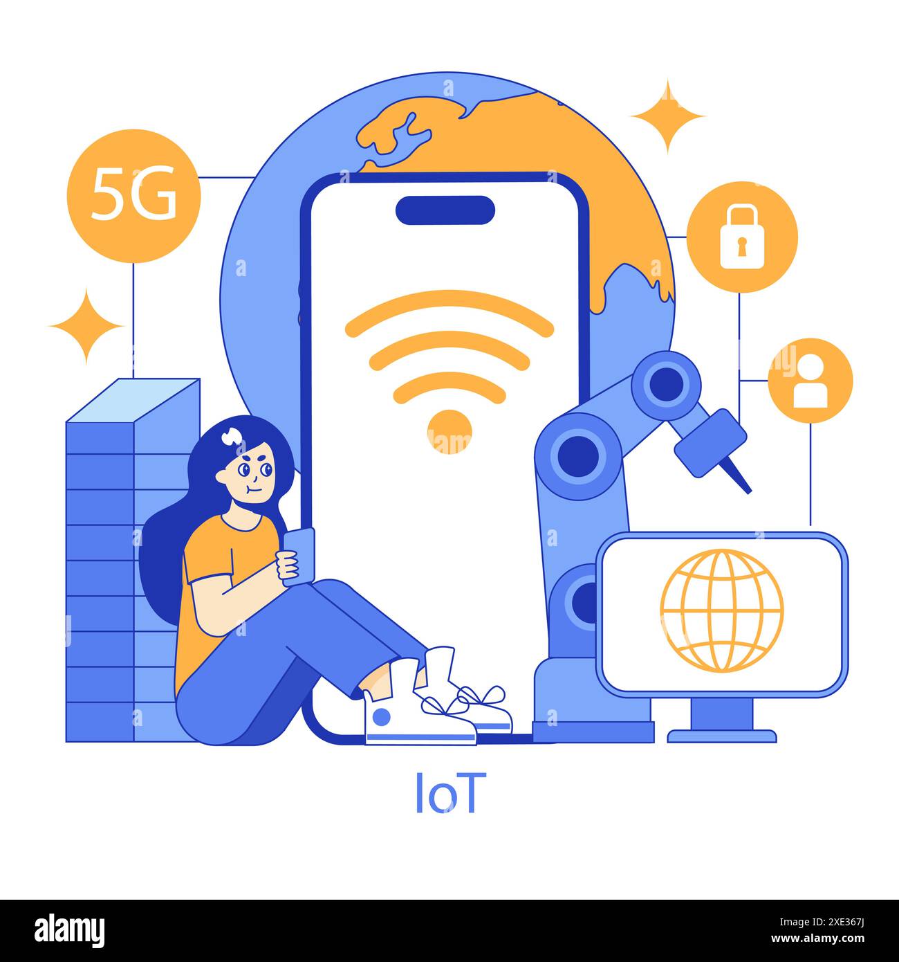 Hyperconnectivity Concept A Connected World With Iot 5g Technology