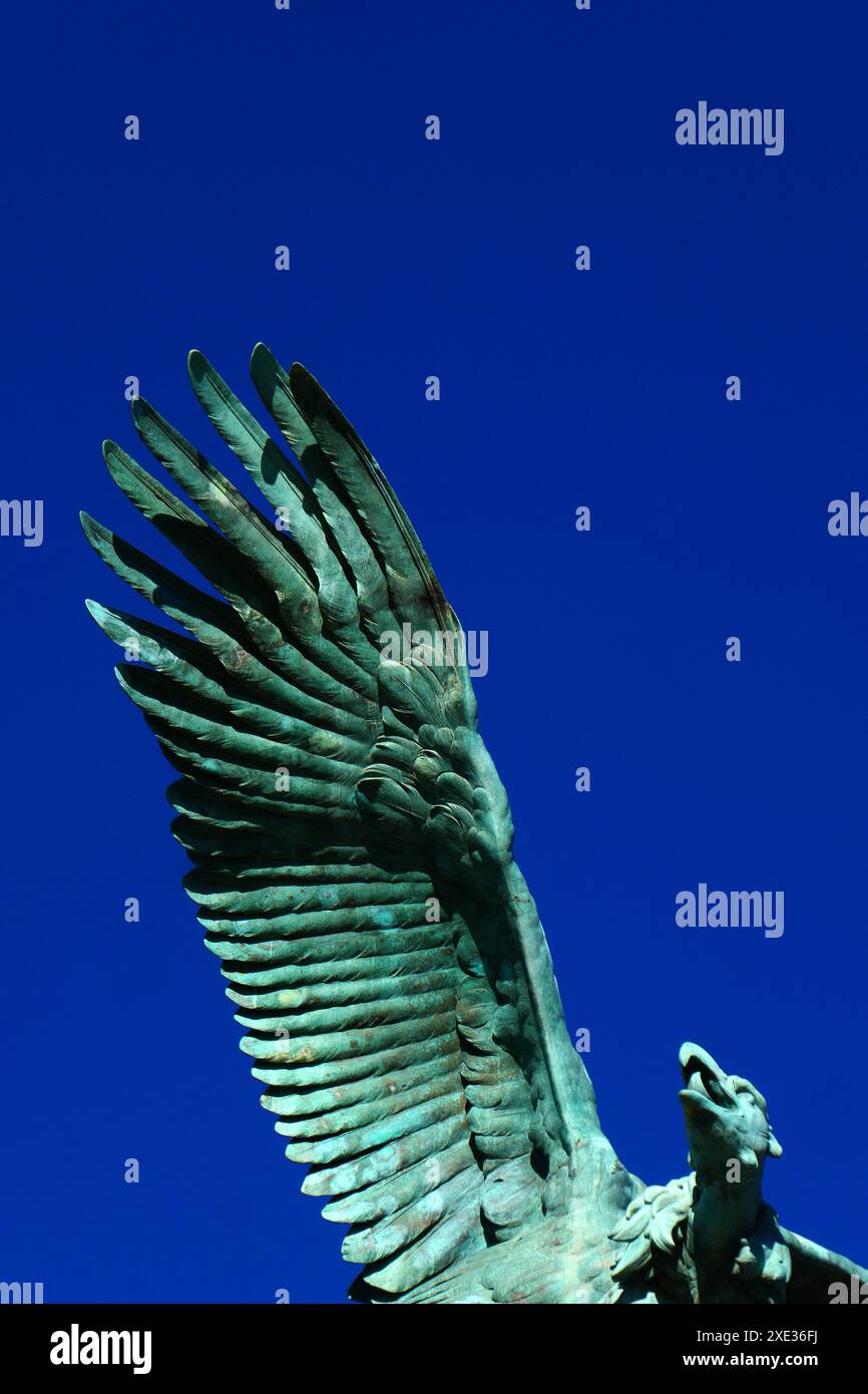 Sculpture of the Turul bird on the Savoy Terrace in Budapest, Hungary ...
