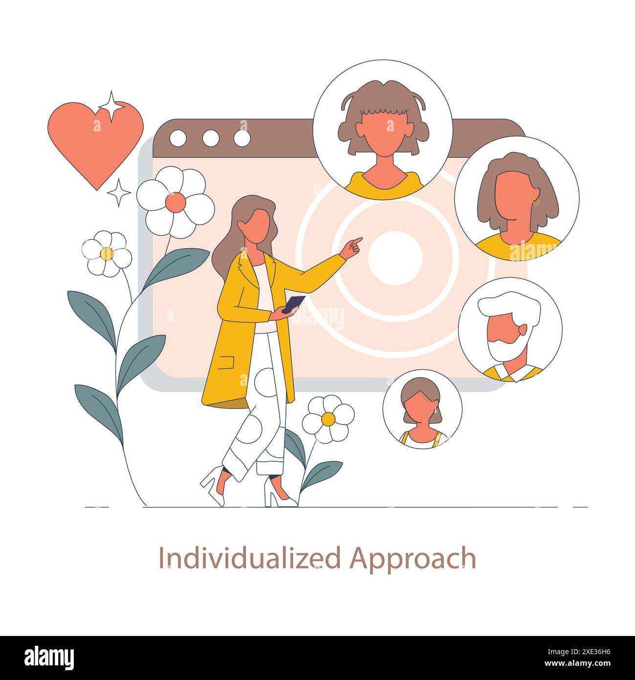 Personalized Coaching Approach concept. A thoughtful illustration that ...