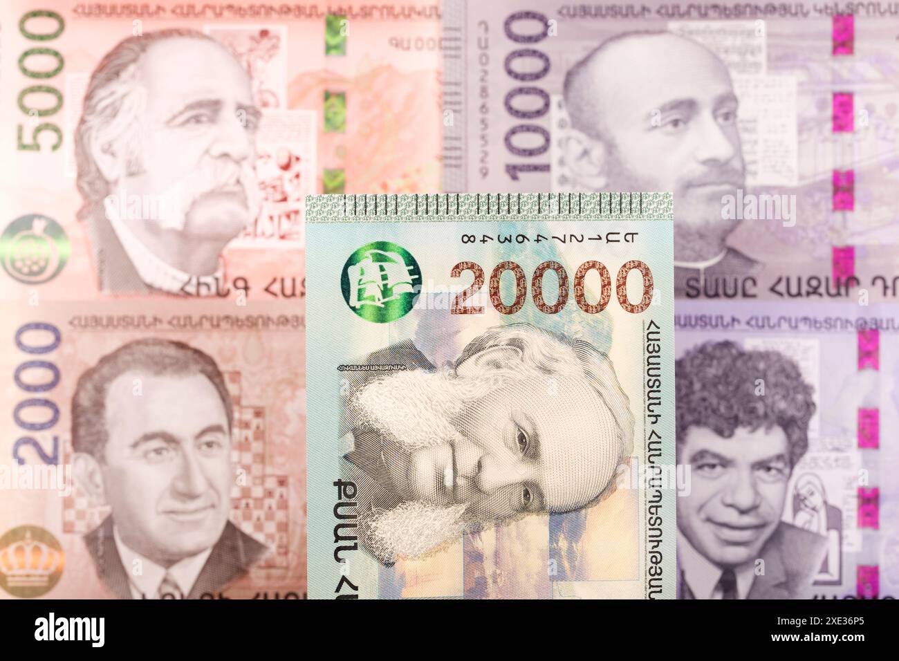 Armenian money - Dram a business background Stock Photo - Alamy