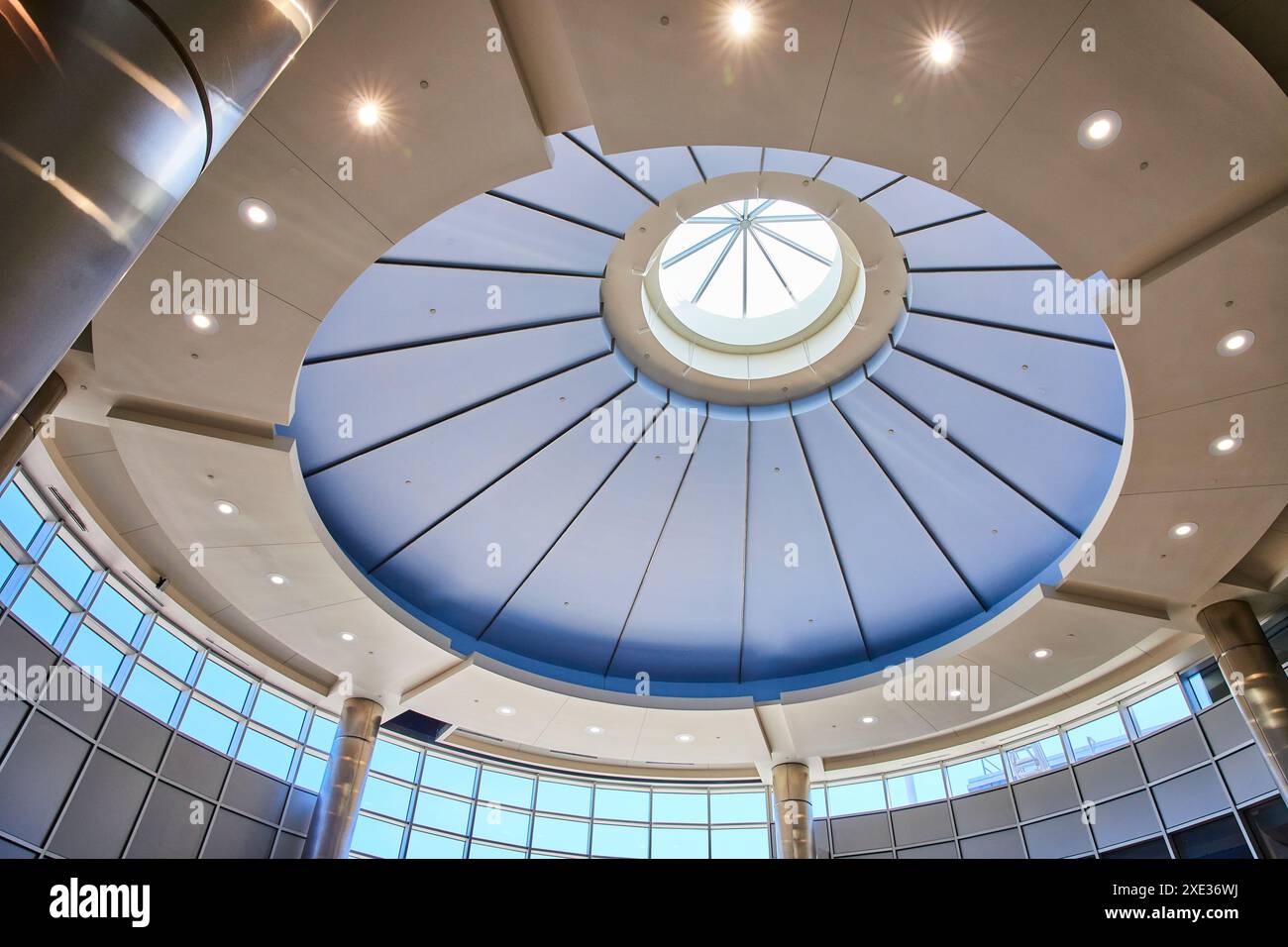 Modern Skylight Design with Recessed Lighting from Low Angle Stock ...