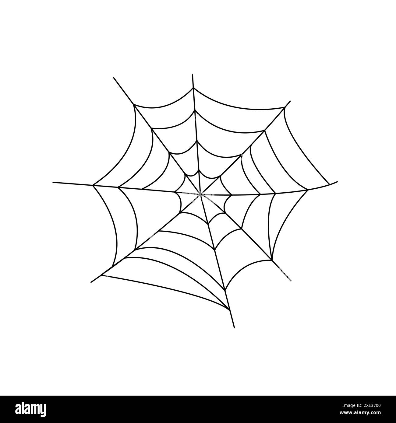 Spider web simple hand drawn vector outline illustration of doodle ...
