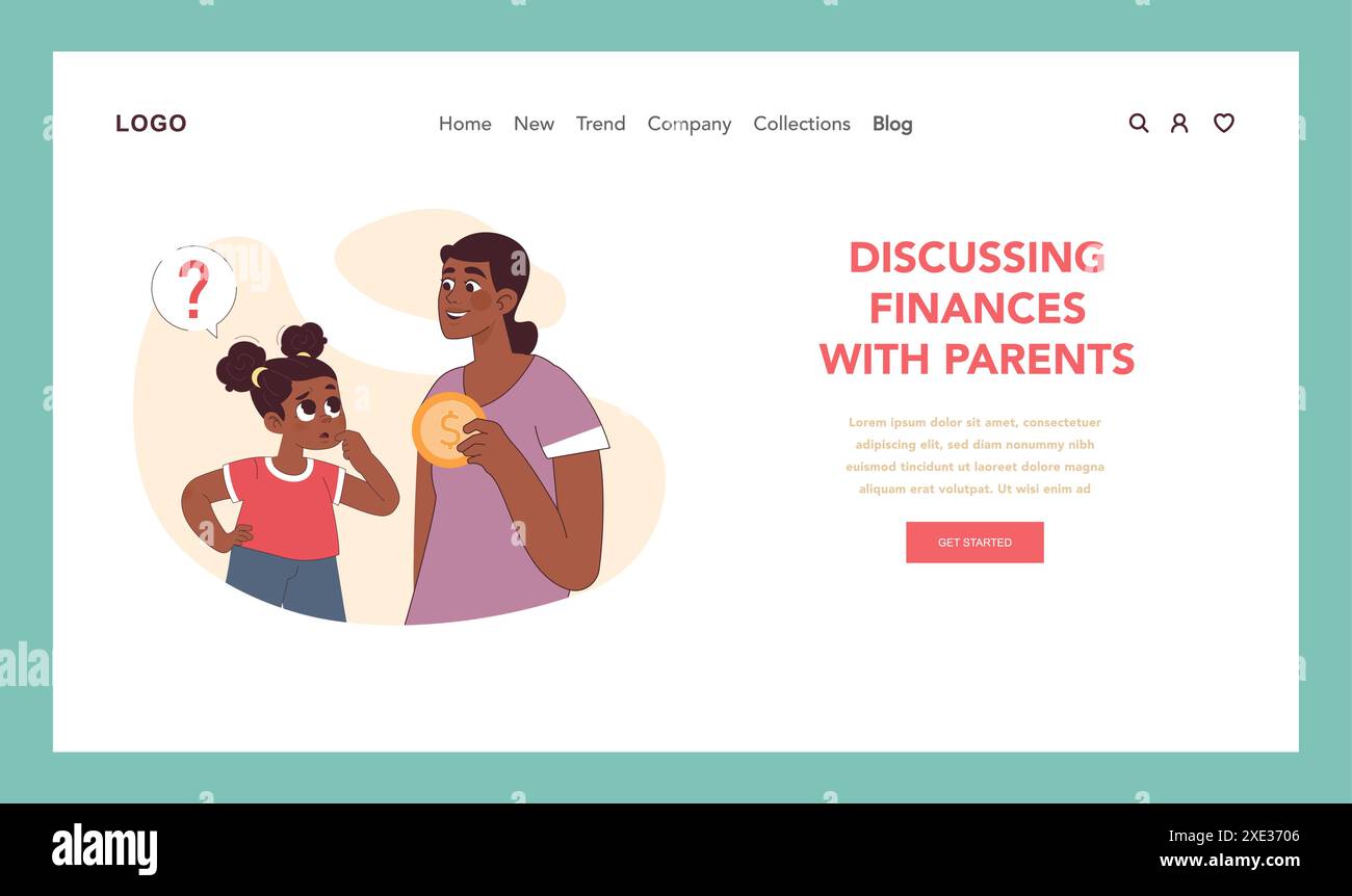 Family Finance Education concept. Curious child engaging in a crucial ...