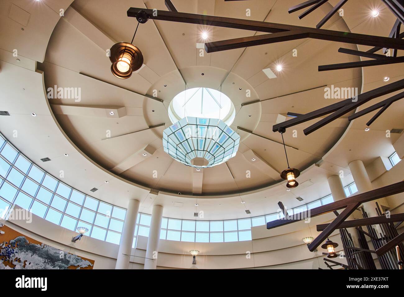 Modern Ceiling and Chandelier in Spacious Airport Terminal Eye Level ...