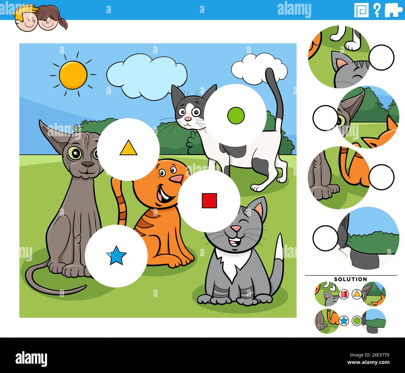 Cartoon illustration educational match hi-res stock photography and ...
