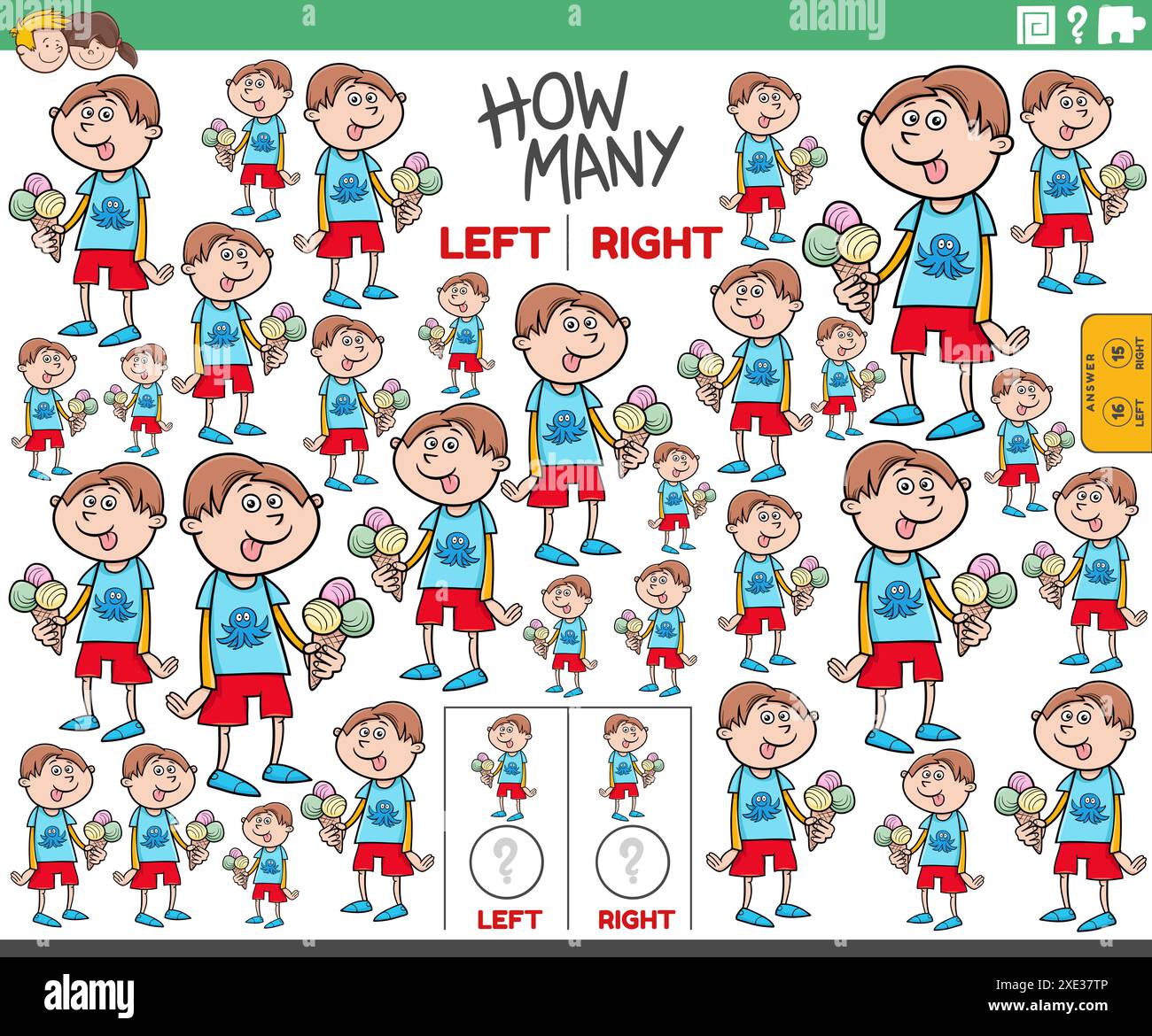 Boy eat ice cream cartoon hi-res stock photography and images - Alamy