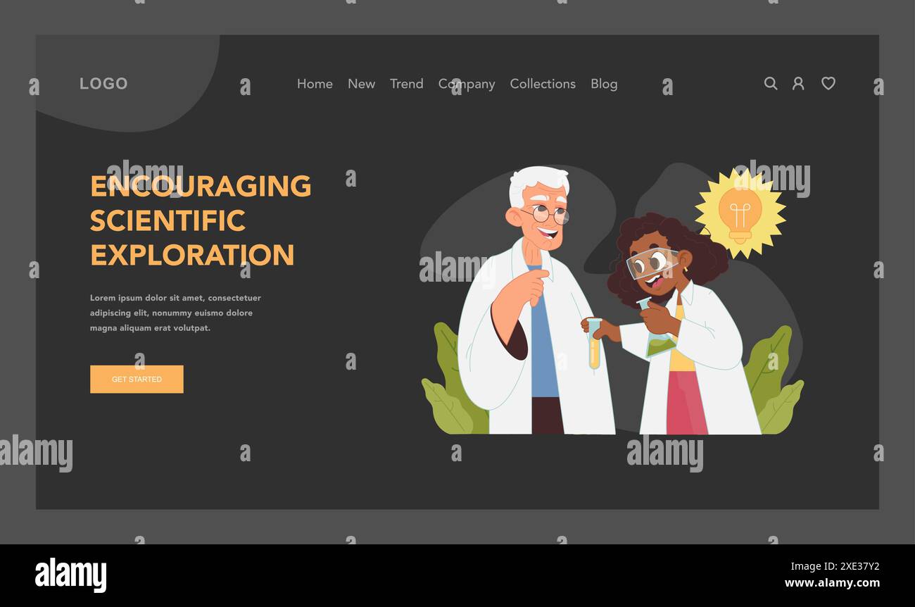Scientific curiosity concept. Young female black student conducting experiments with elder ...