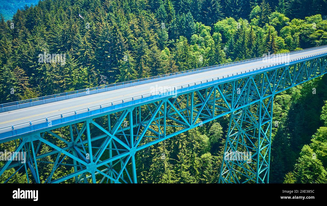 Aerial View of Thomas Creek Bridge Over Forested Gorge Stock Photo - Alamy