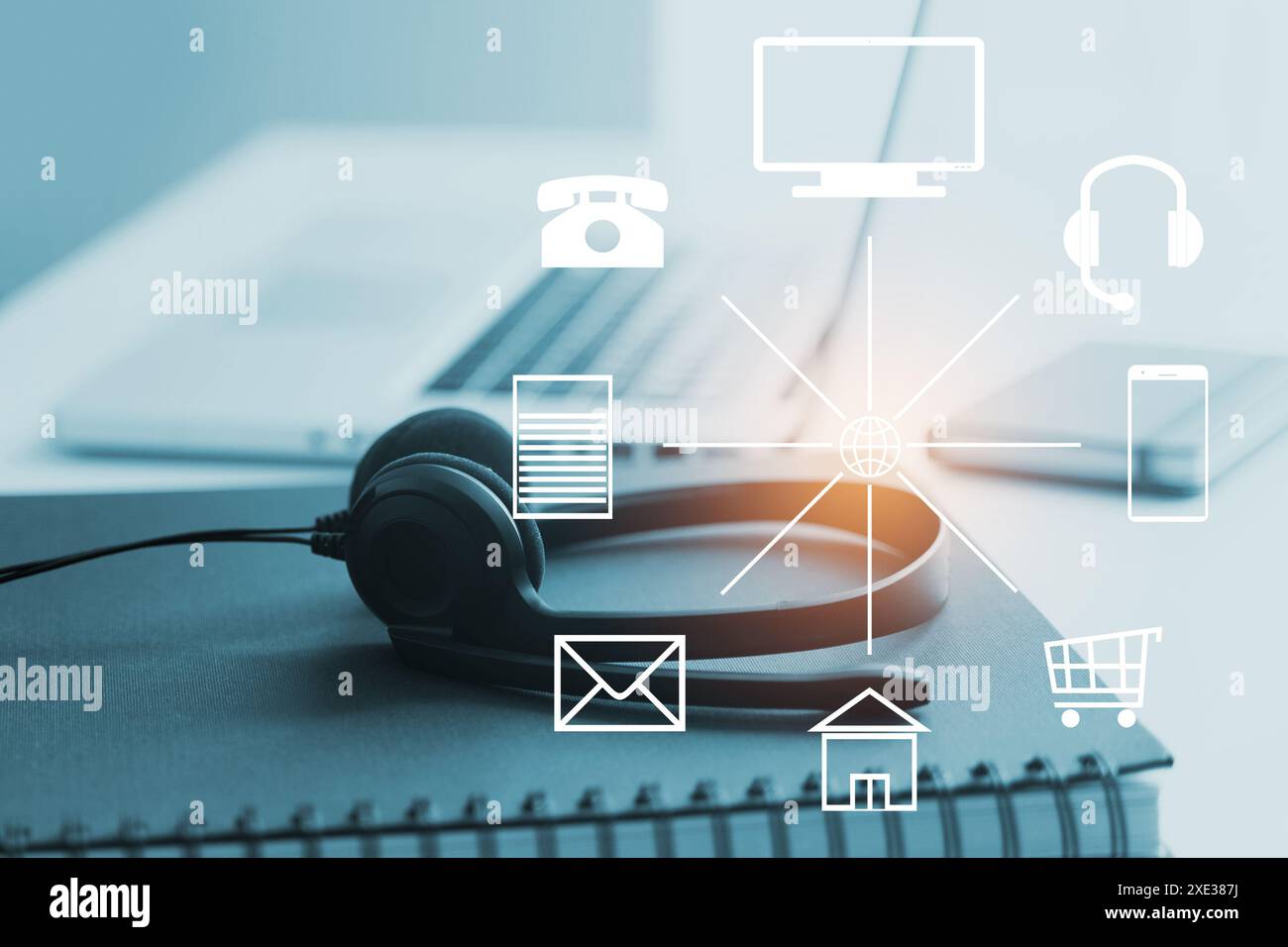 Omnichannel retail strategy for products or services sales Stock Photo ...