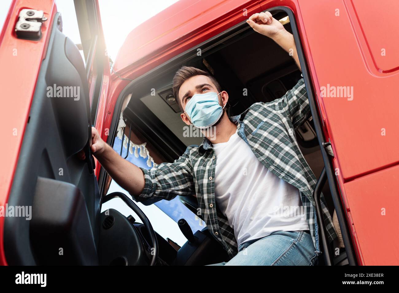 Handsome young truck driver hi-res stock photography and images - Alamy