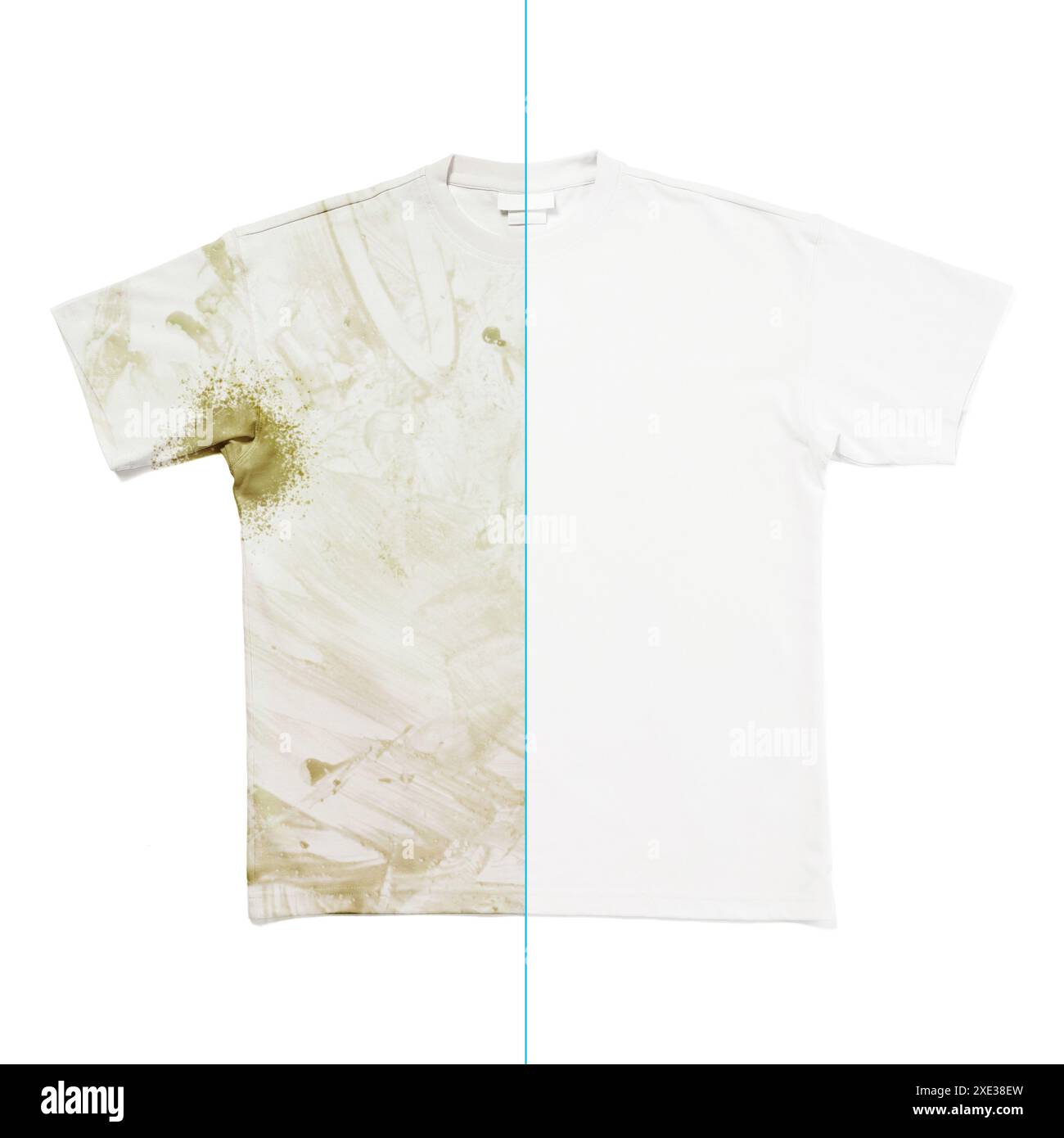 Comparison of white t-shirt before and after using laundry detergent or ...