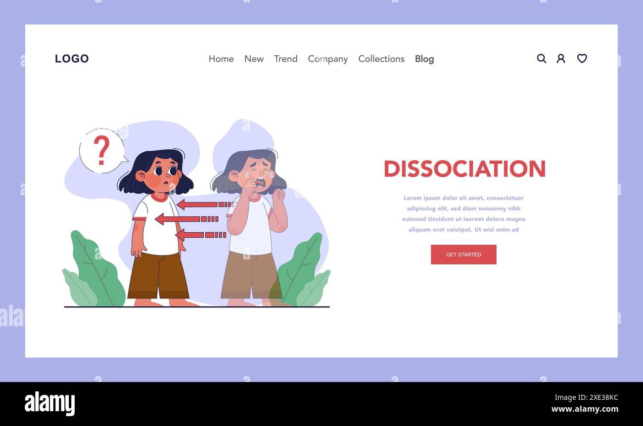 Childhood psychological trauma web banner or landing page. Impact of ...