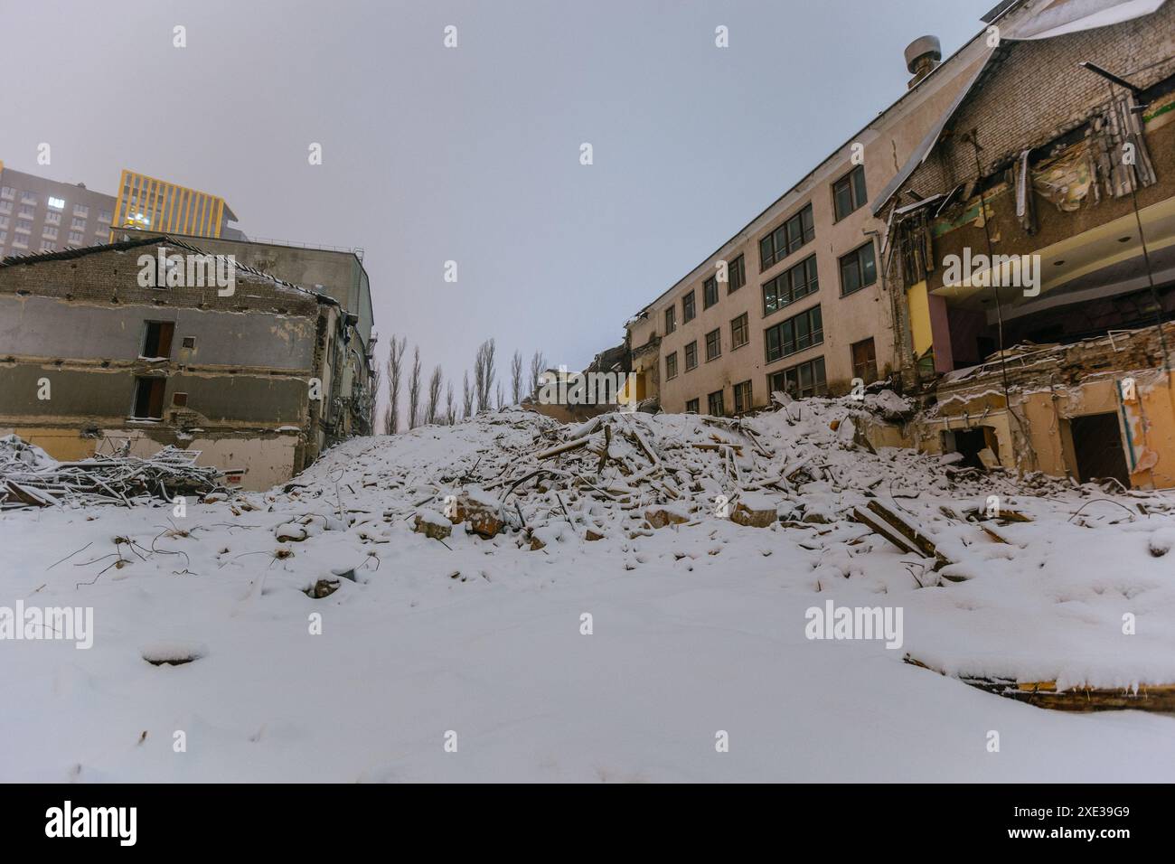 Ruined building. Consequences of disaster, war or demolition Stock ...