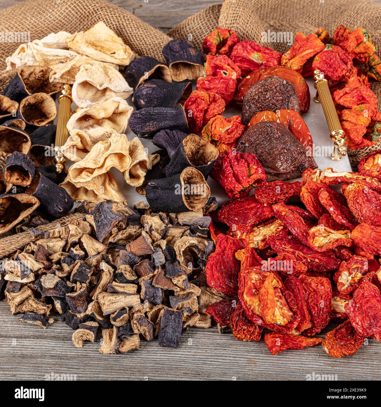 Dried local vegetables. Sun dried peppers, eggplants, zucchini and okra ...