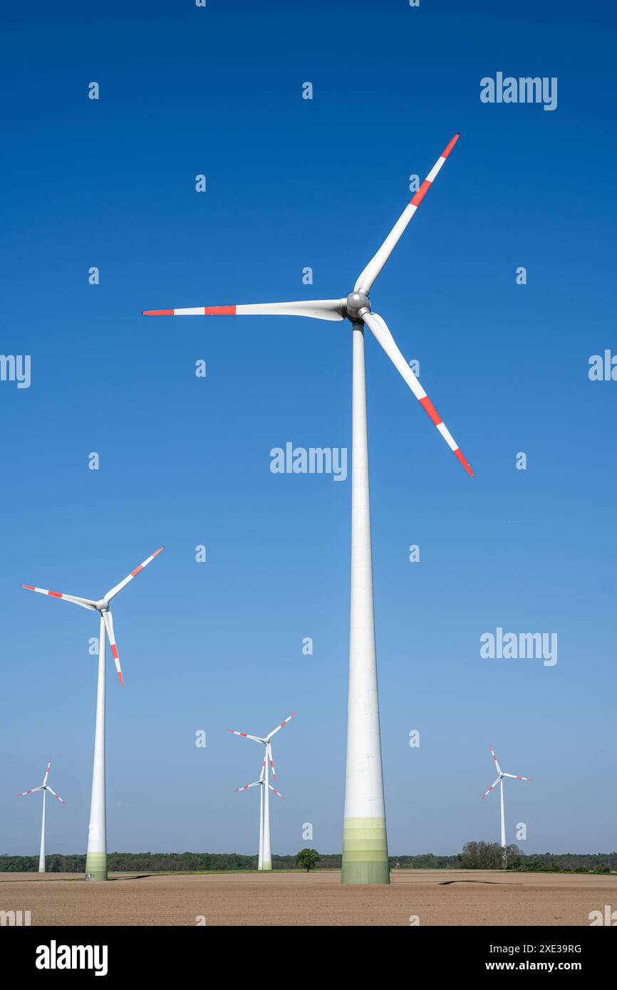 Modern wind turbines seen in rural Germany Stock Photo - Alamy