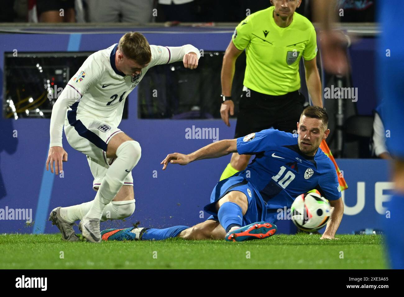 Timi Max Elsnik (Slovenia)Cole Palmer (England) during the UEFA Euro ...