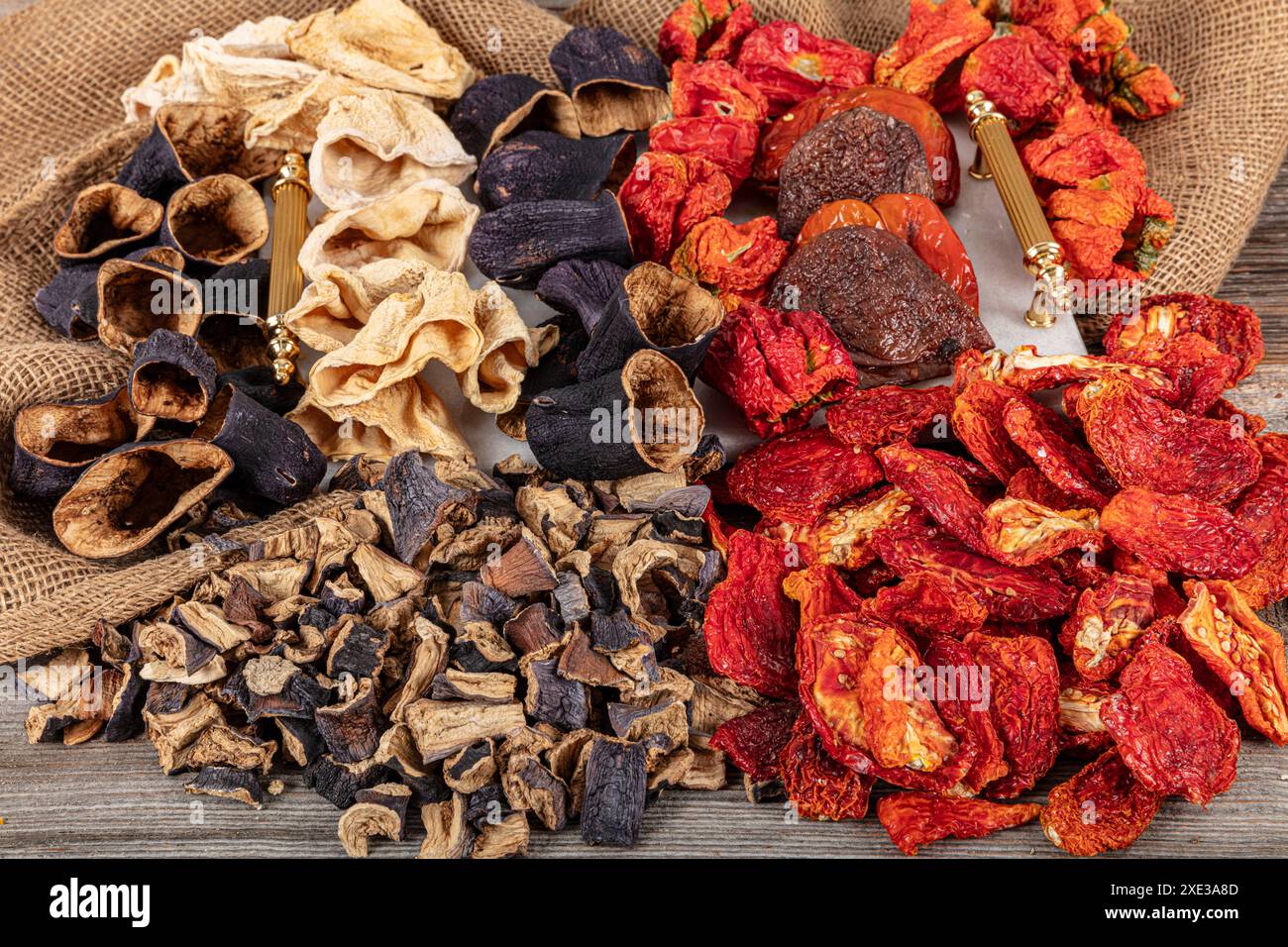 Dried local vegetables. Sun dried peppers, eggplants, zucchini and okra ...