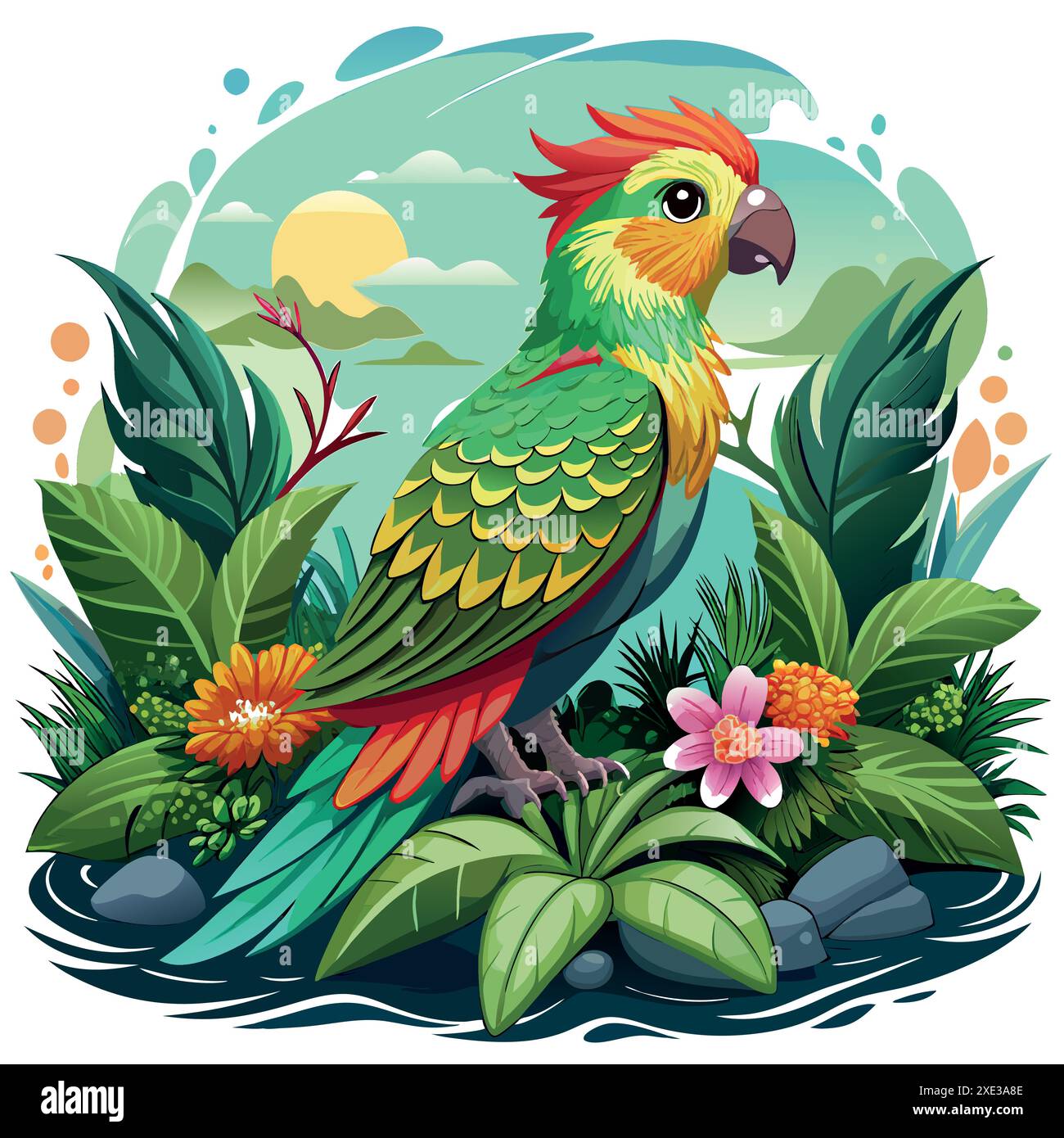 Carolina parakeet illustration hi-res stock photography and images - Alamy