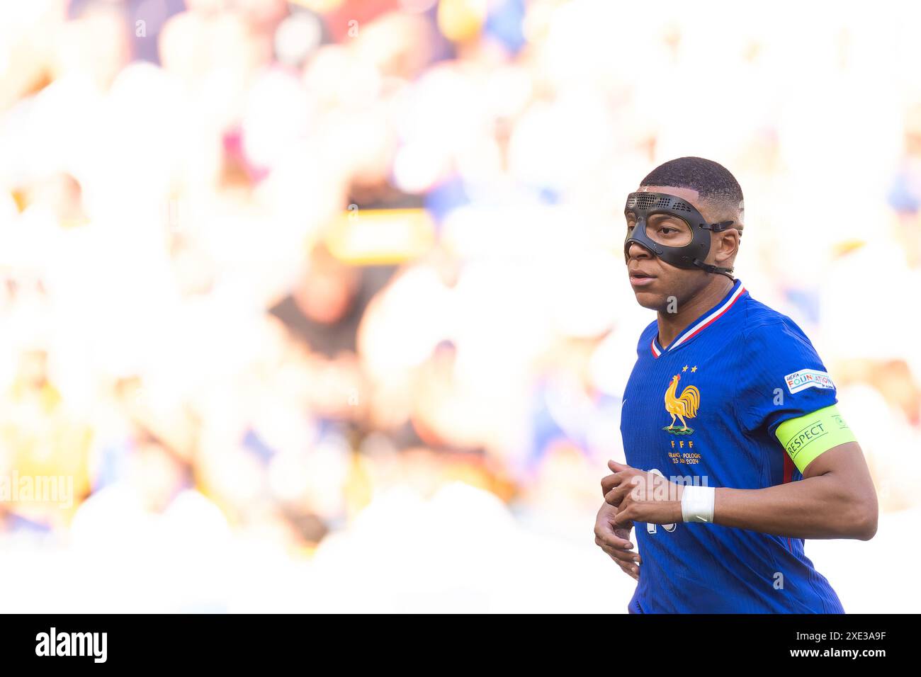 DORTMUND, GERMANY - JUNE 25: Kylian Mbappe of France with mask looks on ...