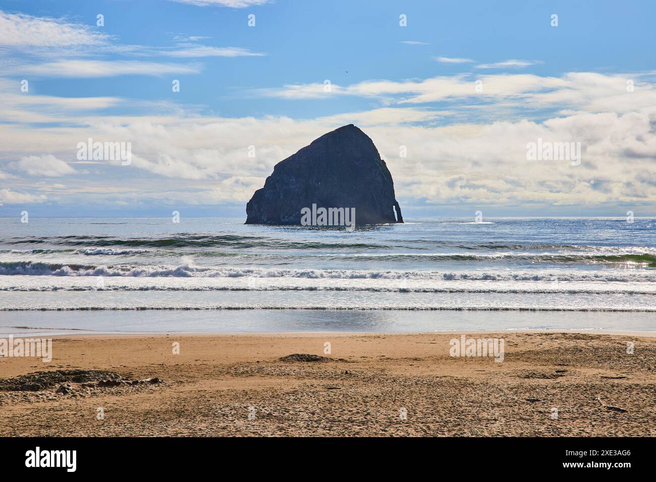 Majestic Haystack Rock at Pacific City Beach Eye-Level Perspective ...